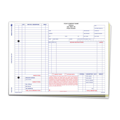 Repair Order Form - Style 1 CUSTOM - Qty. 500