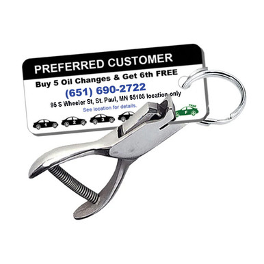 Oil Change Loyalty Punch Card Keychain - 250 pcs