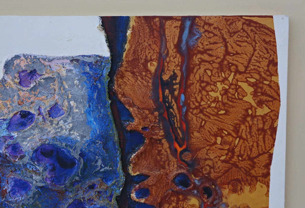 Framed acrylic relief on board original painting by Ray Mutimer C1970s ...