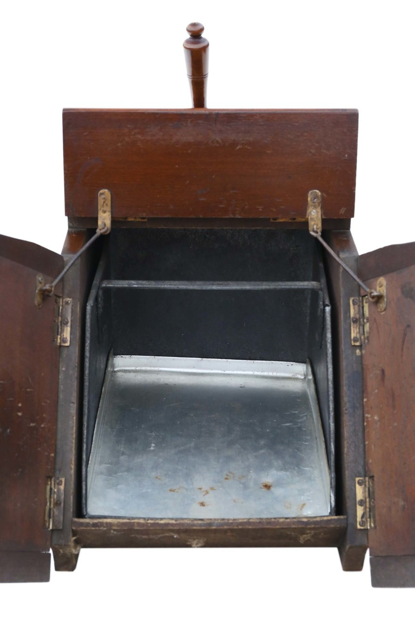 Antique Art Nouveau beech walnut and brass coal scuttle box C1910 ...