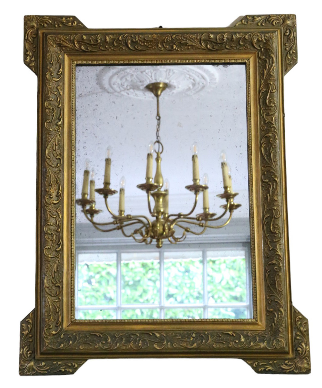 Antique C1900 large fine quality gilt overmantle wall mirror - Prior ...