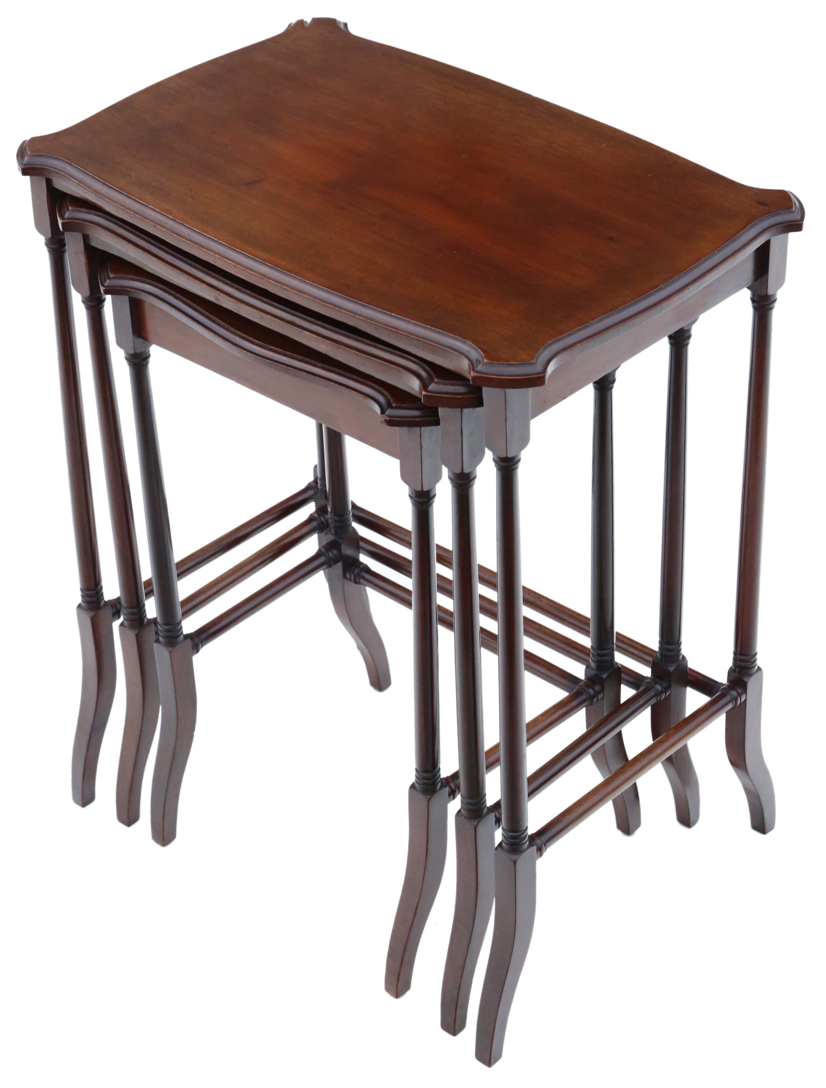 Antique fine quality mahogany nest of 3 Edwardian tables C1910 - Prior ...