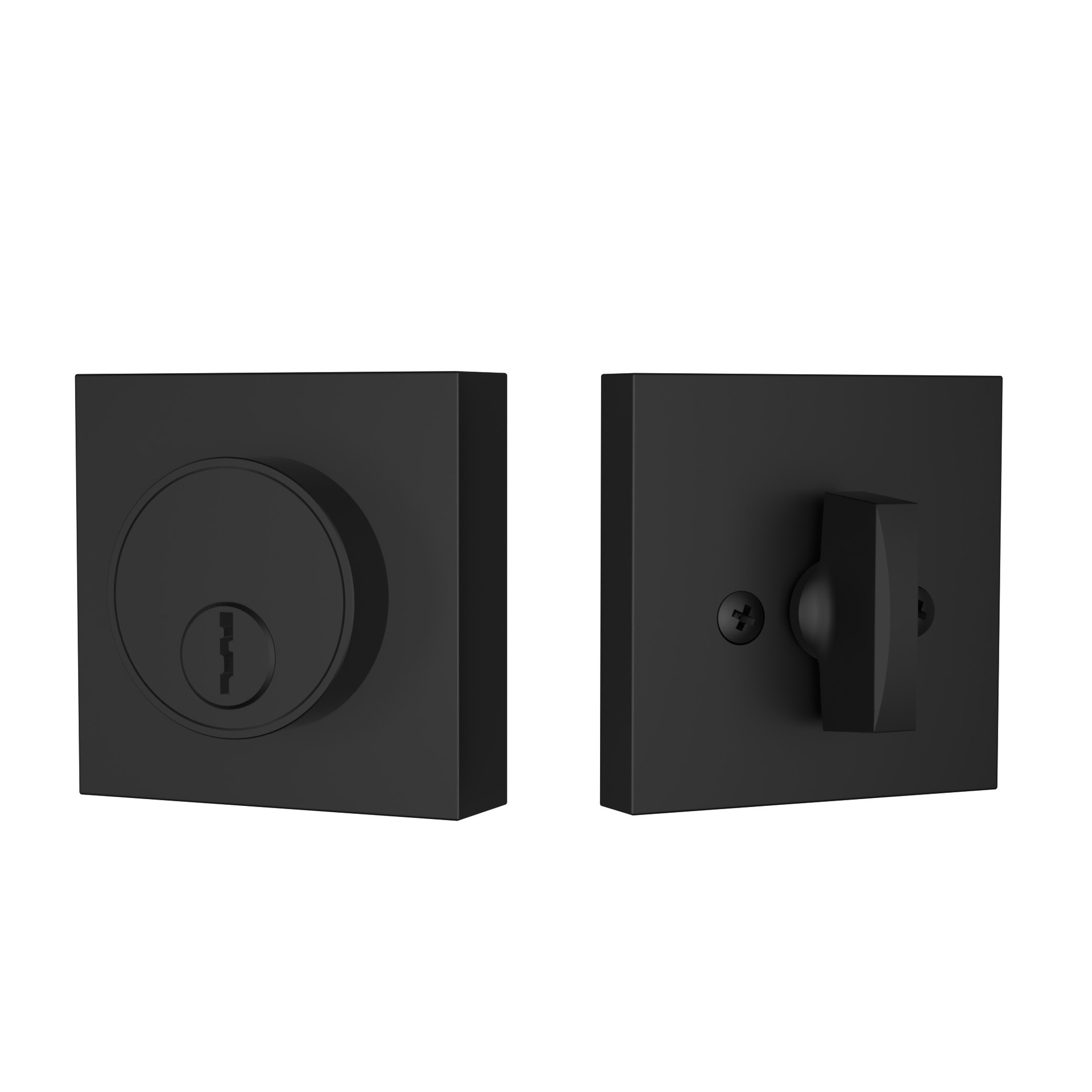 Square Keyed Deadbolt, Single Cylinder, Matte Black Powder Coated ...