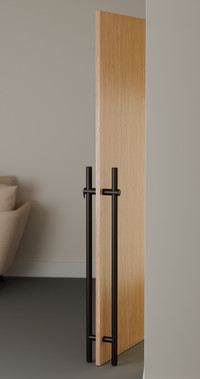 Back-to-Back 48" Locking Ladder Pull Handle Matte Black