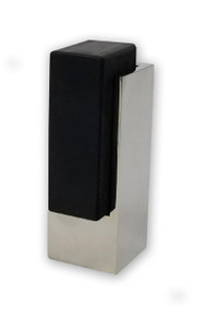 Tall Square Door Stop, Polished Chrome Stainless Steel