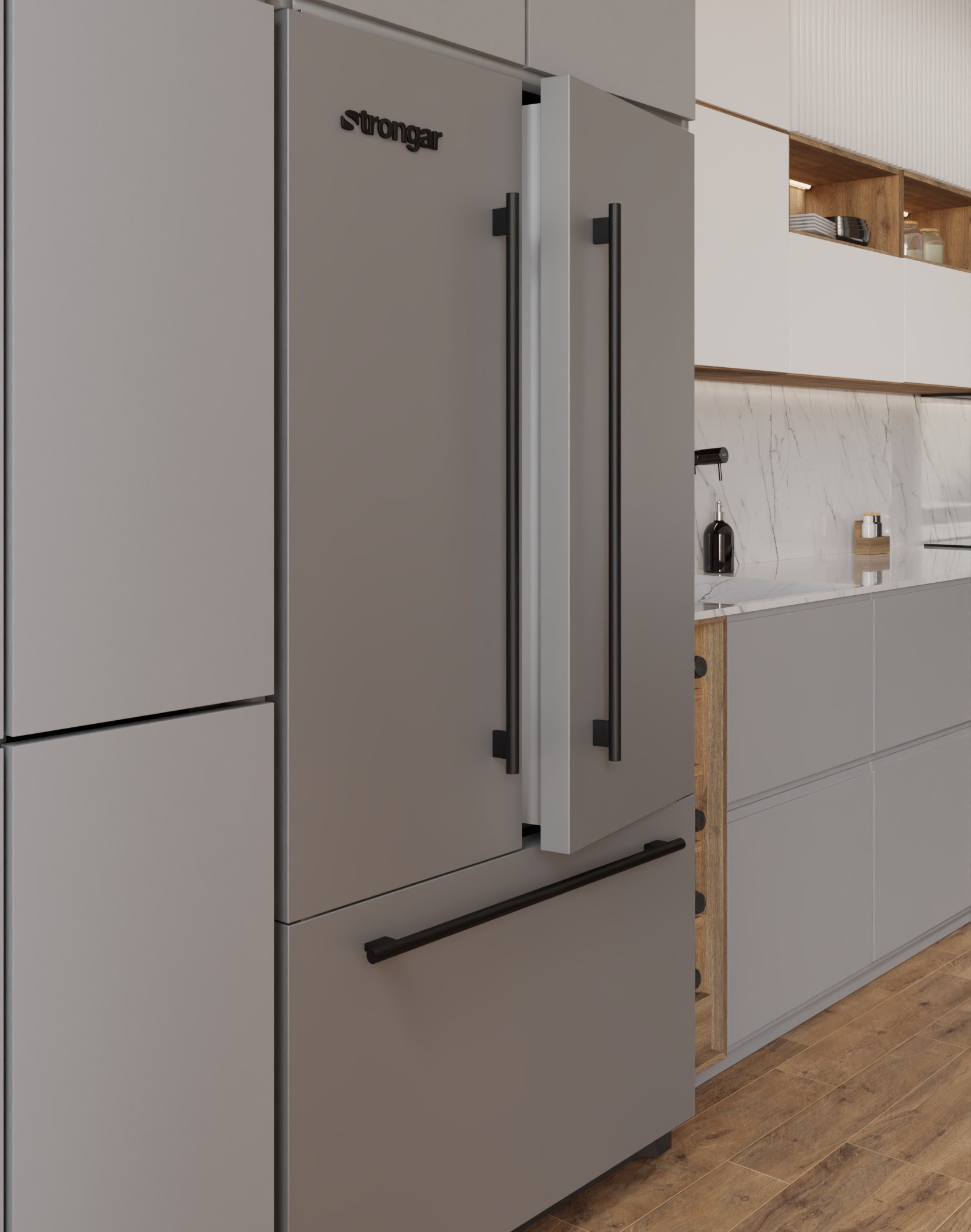 Refrigerator and Appliance: Tubular 3/4" Pull Handle with Squared Posts ...