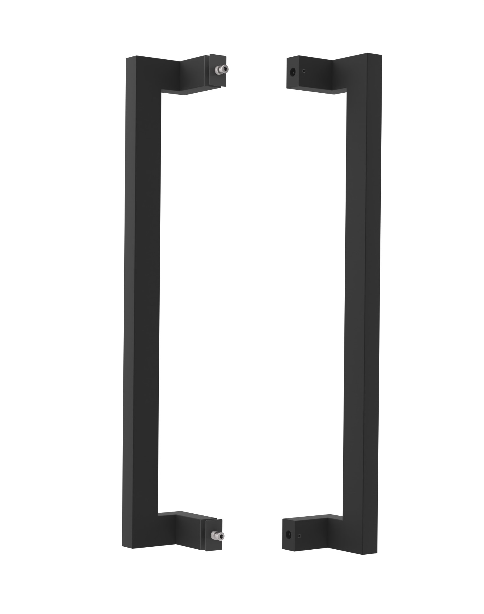 45º Offset 1.5" x 1" Black Rectangular Door Handles