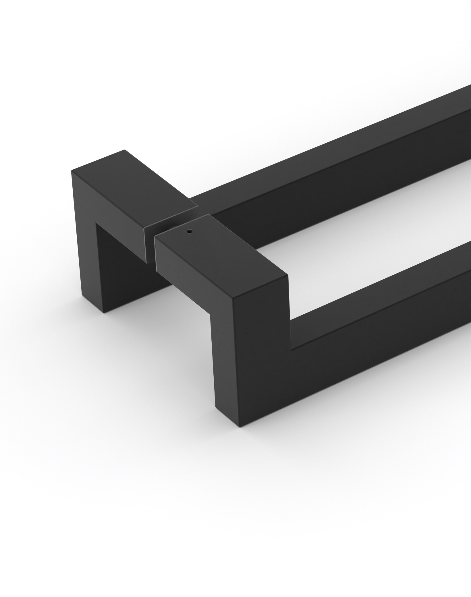 45º Offset 1.5" x 1" Black Rectangular Door Handles