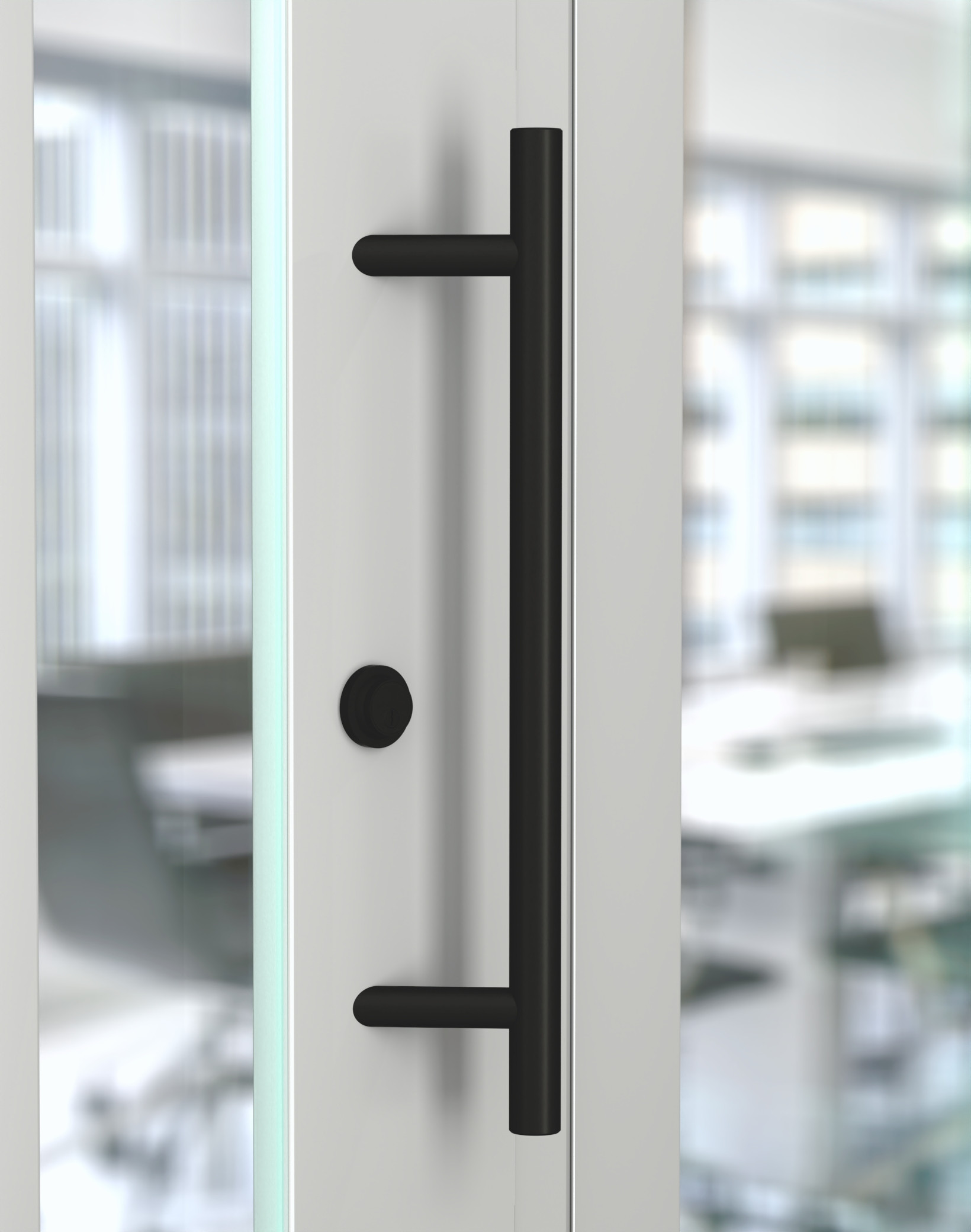 Matte Black 45º Offset Ladder Pull Back-to-Back Handle