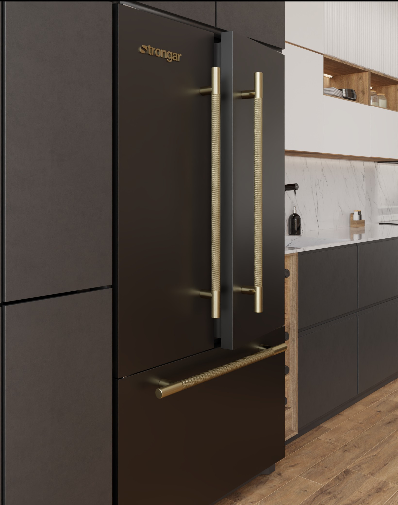 Refrigerator and Appliance: One Sided Knurled Ladder Pull Handle, Satin ...