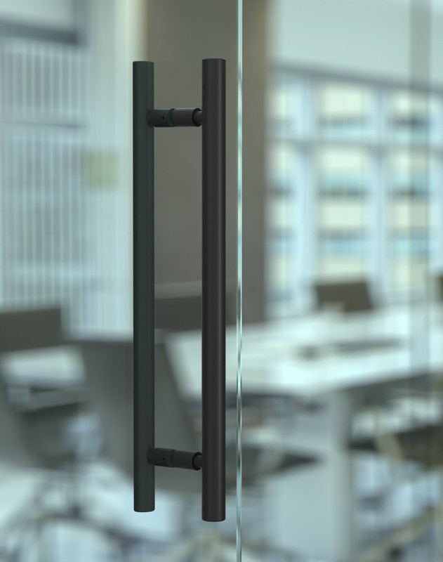 Ladder Pull Handle With Floating Neck Posts - Matte Black