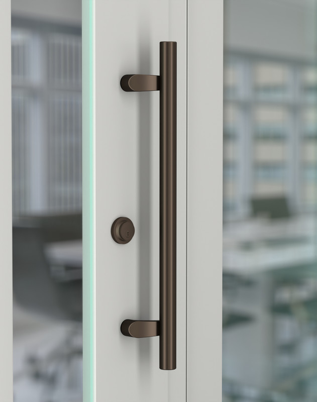 Post Mount Offset SS316 Pull Handle - Bronze Powder Coated