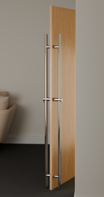 Back-to-Back 72" Locking Ladder Pull Handle Polished Finish