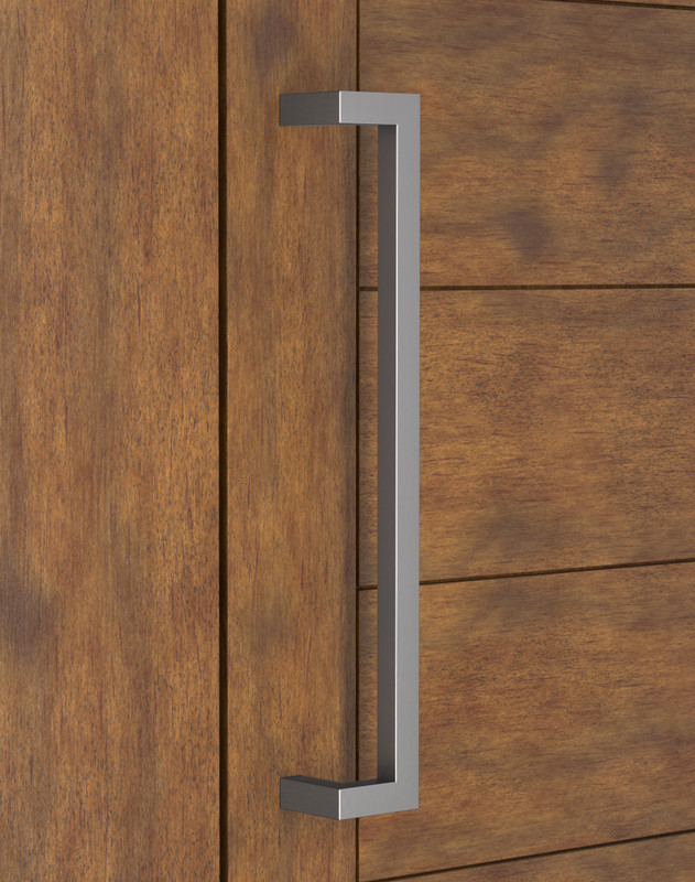 Pro-Line Series: 45º Offset 1" x 1" Square Pull Handle, Brushed Satin