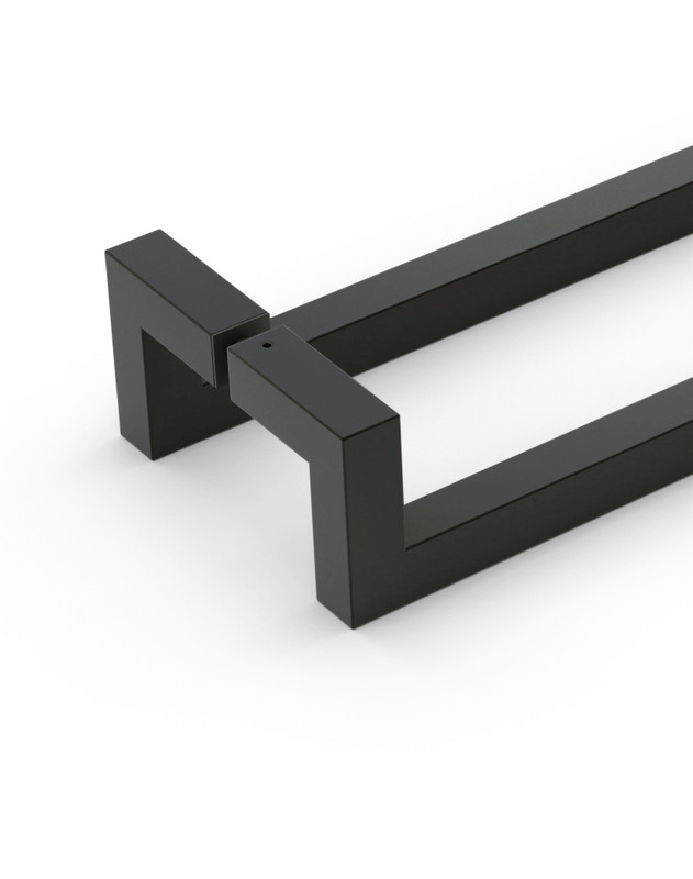 Pro-Line Series: 45º Offset 1" x 1" Square Pull Handle, Matte Black