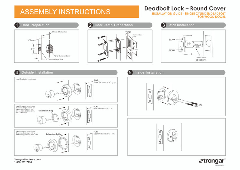 Round Keyed Deadbolt, Single Cylinder, Matte Black Powder Coated Finish ...
