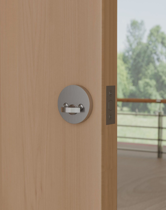 Round Keyed Deadbolt, Single Cylinder, Brushed Satin US32D/630 Finish ...