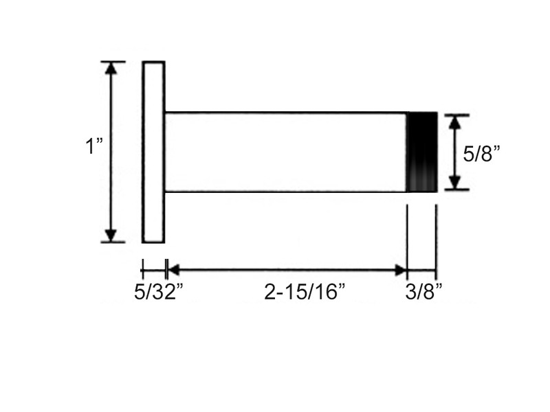 Long Tubular Door Bumper, Brushed Satin Stainless Steel