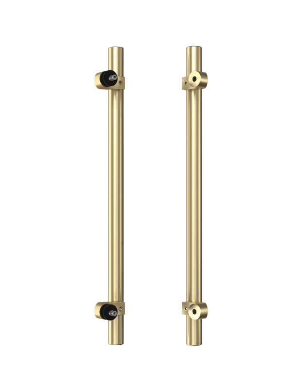 Post Mount Offset Pull Handle - Satin Brass