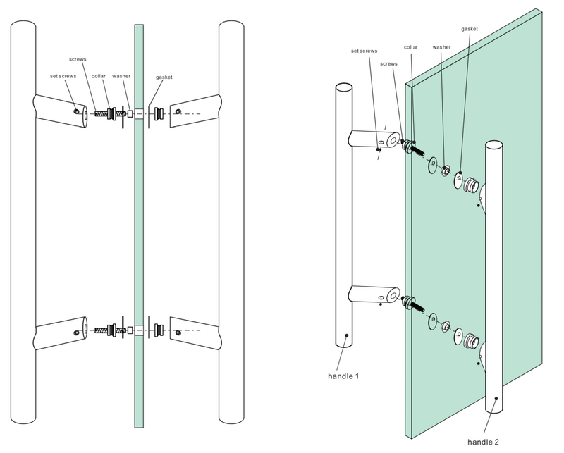 Satin Brass Pro-Line Series - Offset Ladder Pull Handle