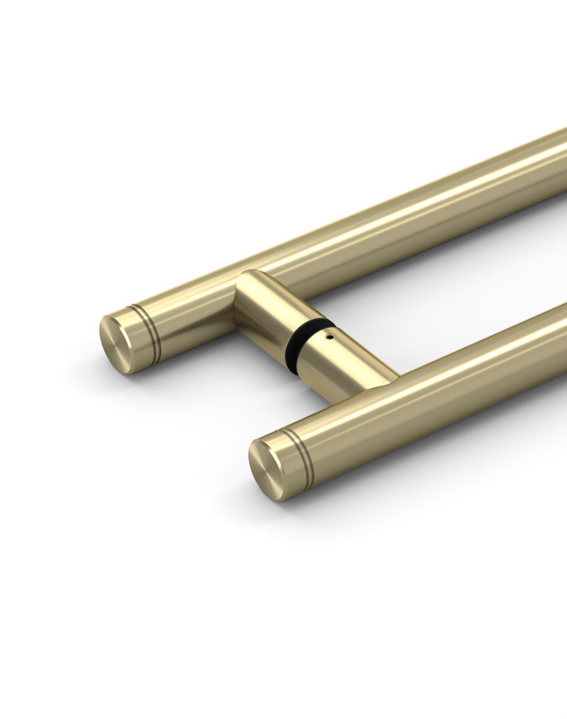 Satin Brass Finish -Grooved Ladder Pull Door Handle