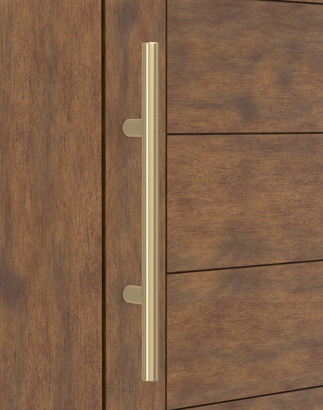 Extra Length Ladder Style Back-to-Back Push-Pull Door Handle- Satin Brass