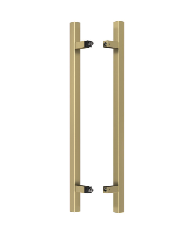 1" x 1" Square Ladder Pull Handle - Satin Brass Stainless Steel Finish