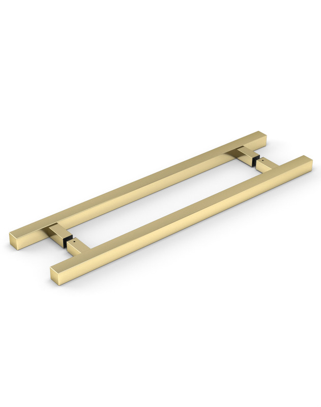 1" x 1" Square Ladder Pull Handle - Satin Brass Stainless Steel Finish