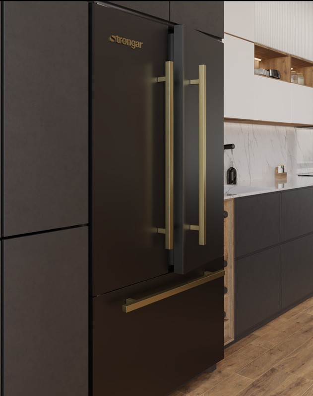 Satin Brass Finish Refrigerator and Appliance 1" x 1" Square ladder Pull