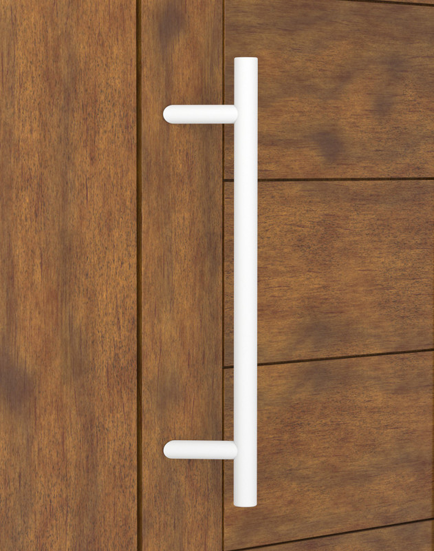 White Powder Coated 45º Offset Ladder Pull Back-to-Back Handle