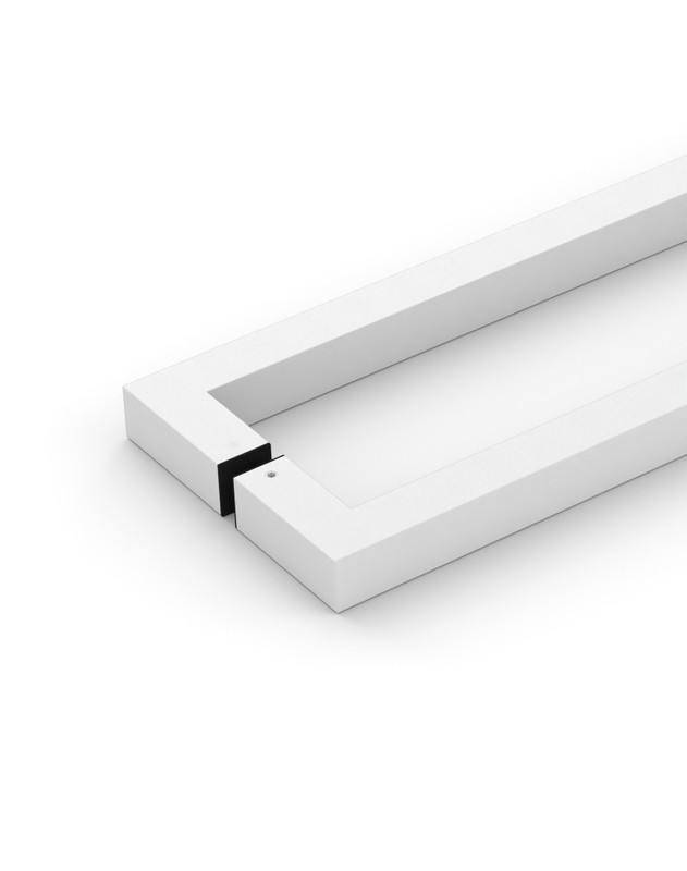 1" x 1" Square Pull Handle - Matte White Powder Coated