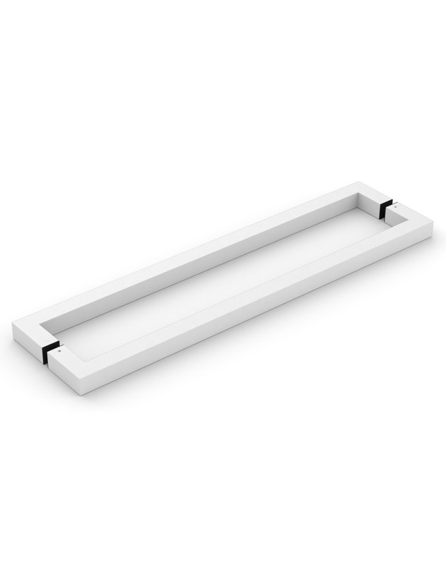 1" x 1" Square Pull Handle - Matte White Powder Coated