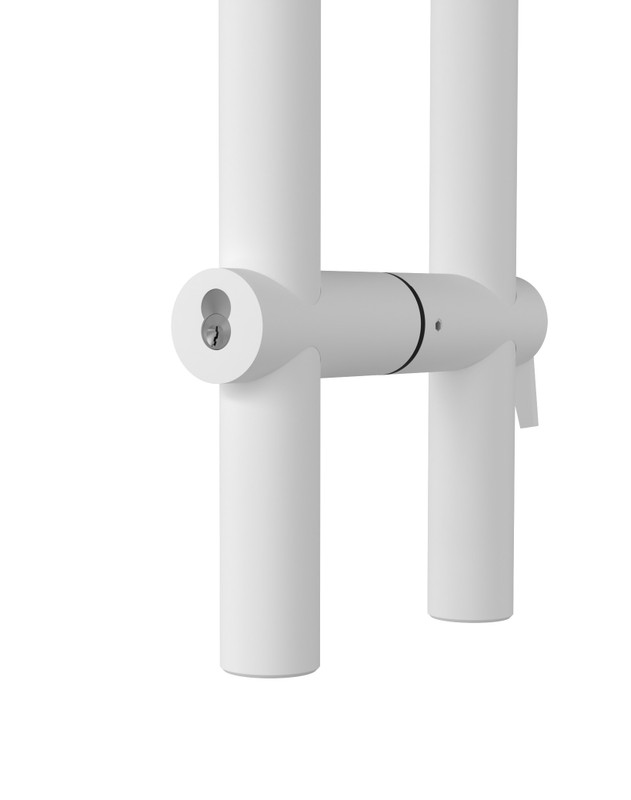 60" Upwards Locking Ladder Pull Handle - Matte White Powder Coated Finish