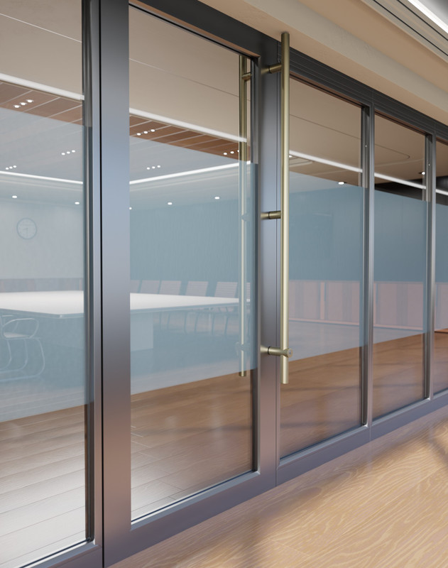 72" Upwards Locking Ladder Pull Handle - Satin Brass Finish