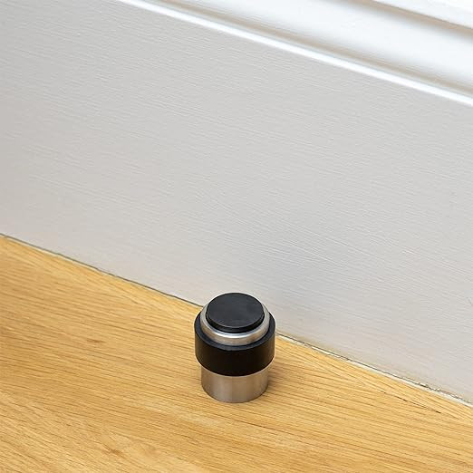 Duo - Wall and Floor Mount Door Stop Round 03 Polished Stainless Steel