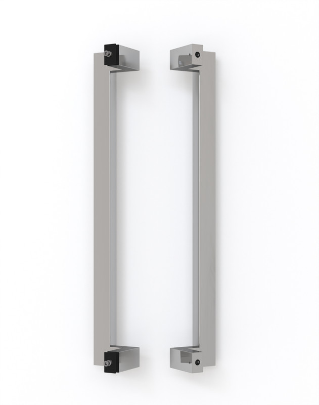 Premium 45º Offset Rectangular Door Handles - US32/629 POLISHED