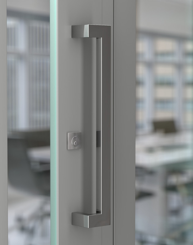 Premium 45º Offset Rectangular Door Handles - US32/629 POLISHED