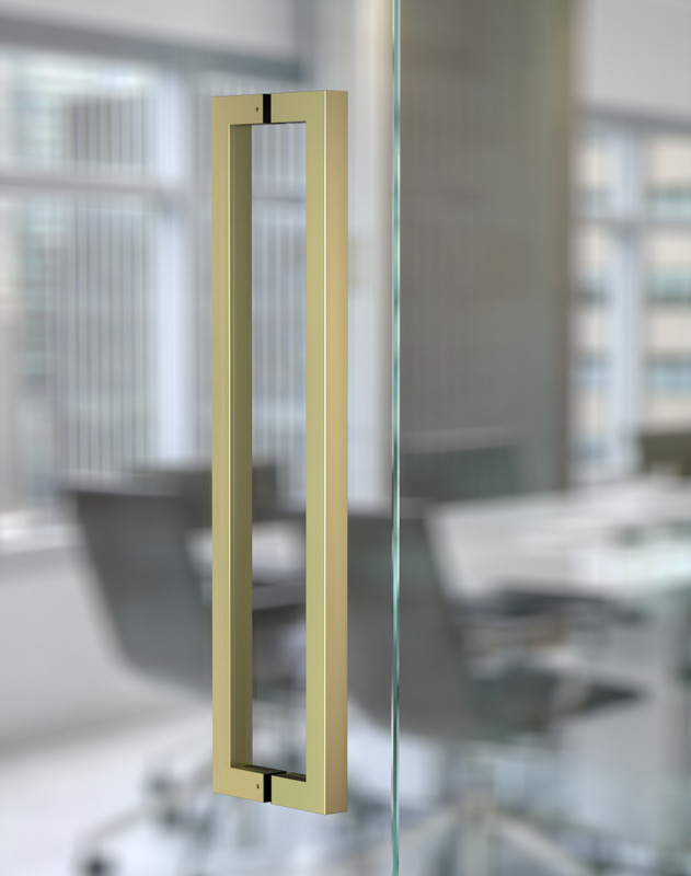1" x 1" Square Pull Handle - Satin Brass Finish