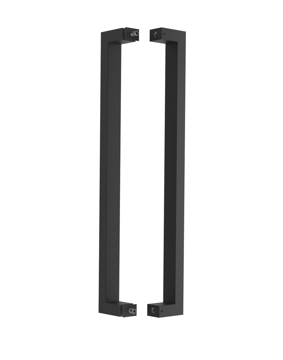 1.5" x 1" Rectangular Pull Handle - Matte Black Powder Coated