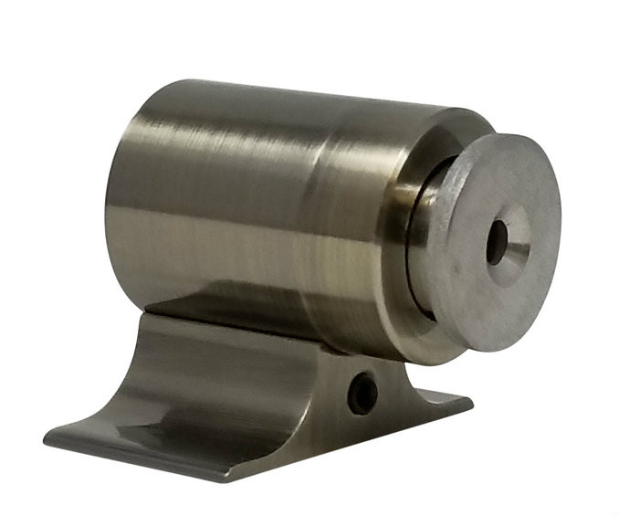 Floor-Mounted Round Top Magnetic Door Stop - Nickel Finish