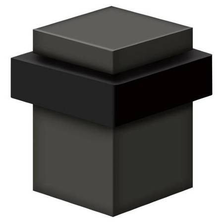 Square Floor Mount Door Stop 03 Matte Black Stainless Steel