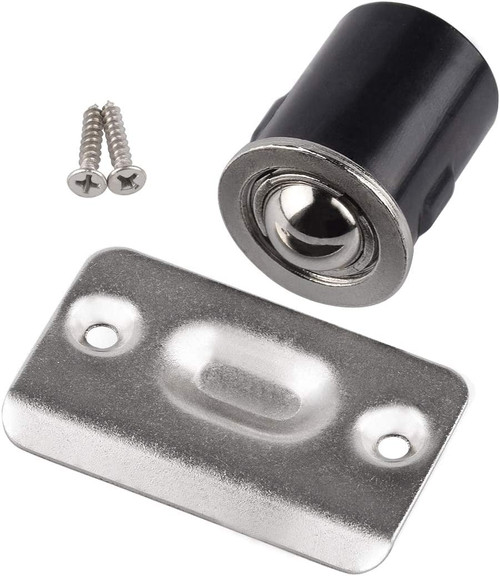 Drive in Ball Catch with Strike Plate - Satin Nickel