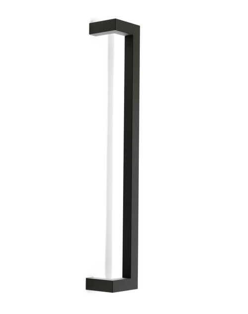One-Sided 45º Square Offset Pull Handle - Matte Black Powder Coated Finish