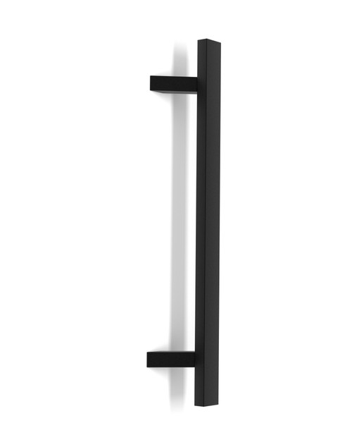 One Sided Flat Bar Offset Ladder Pull Handle, Matte Black Powder Coated ...
