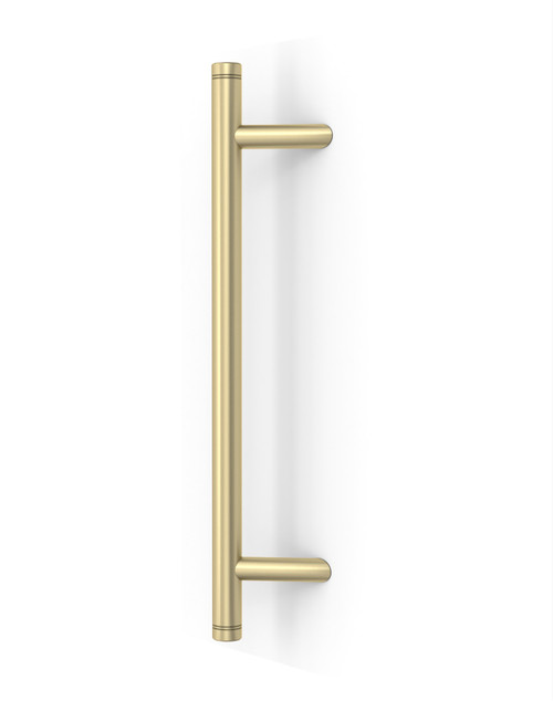 Satin Brass Pro-Line Series - Grooved Offset Ladder Pull Handle