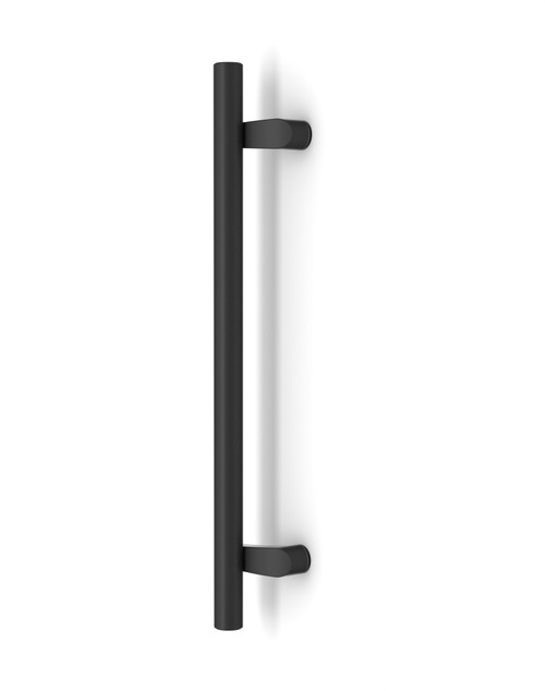 Post Mount Offset Pull Handle - Matte Black Powder Coated