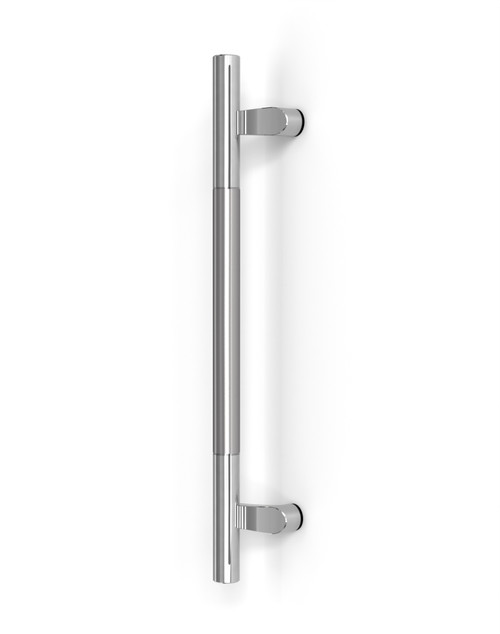 Post Mount Offset Pull Handle -Brushed Satin Finish