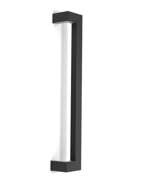 One Sided 45º Offset 1.5" x 1" Matte Black Rectangular Pull Handle