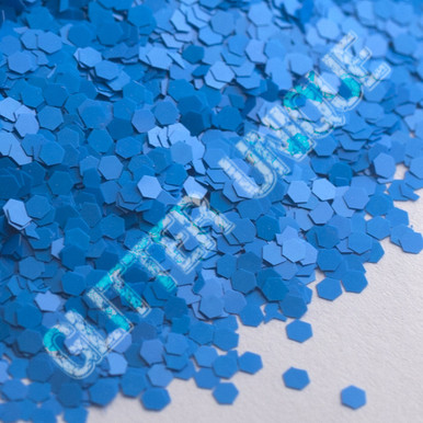 Matte Neon Blue Hex .062 | Glitter Unique