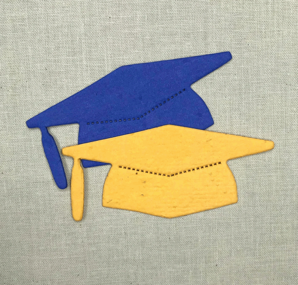 Graduation Cap Plantable Seeded Paper Shape 3" Favors - 29 Colors, Set ...